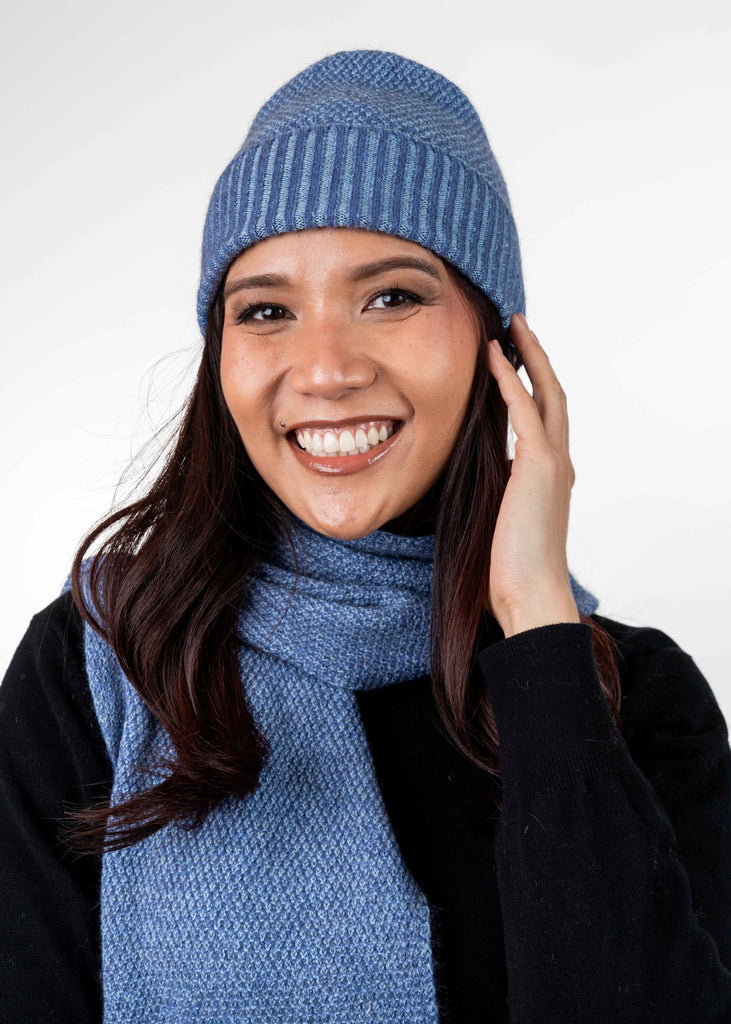 Moss Stitch Plated Possum Merino Scarf | Possum Boutique