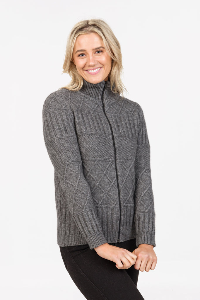 Possum Merino Cross Stitch Jacket - Native World | Possum Boutique