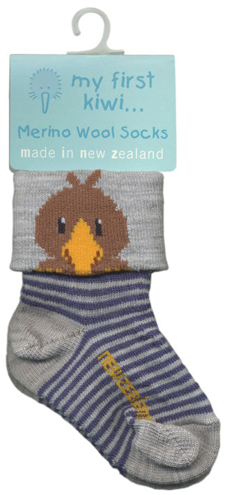 Merino My First Kiwi Toddler Socks - Derek | Possum Boutique