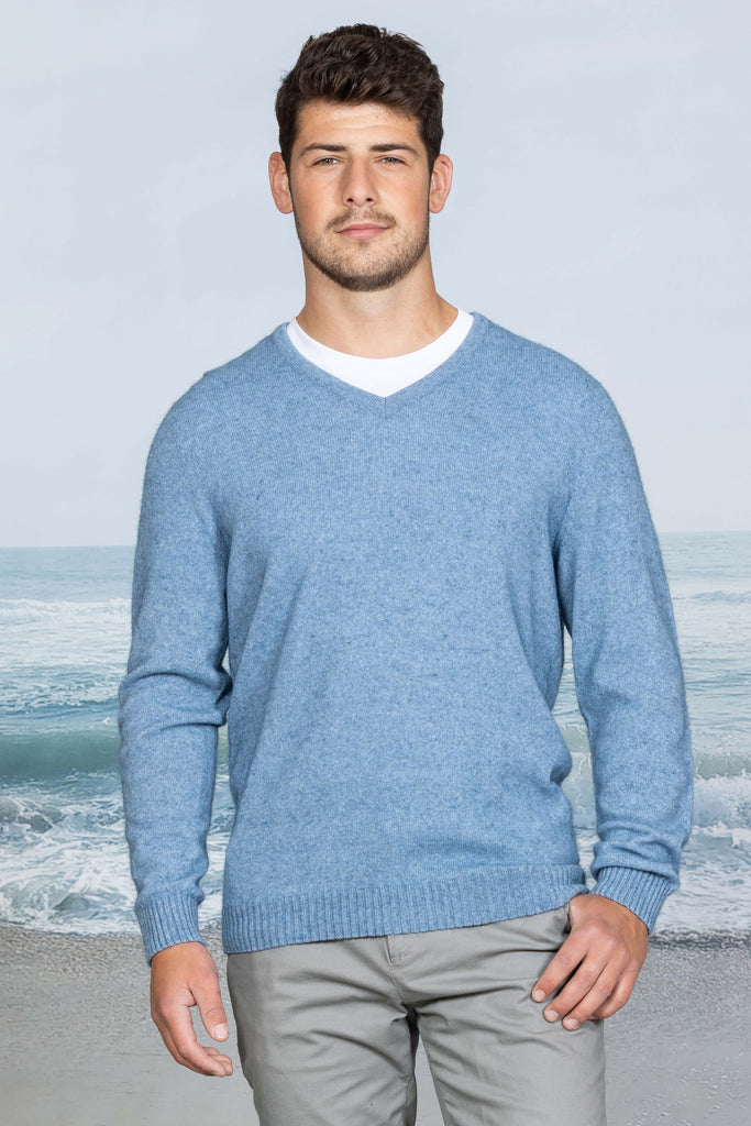 Men's V-Neck Sweater - Possum Merino | Possum Boutique